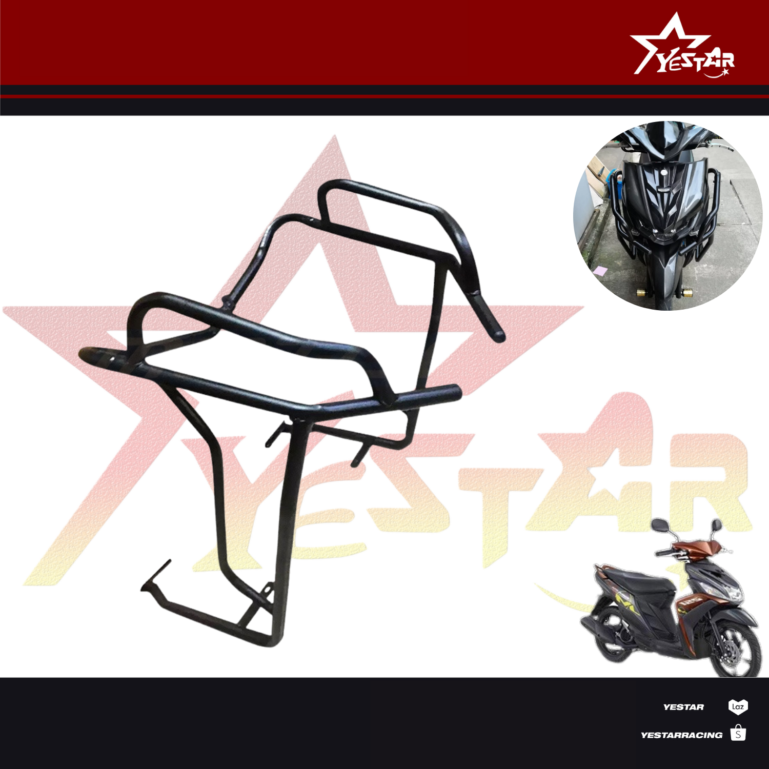 Yestar 1 Set Yamaha Mio Soul i125 v1 Full Crash Guard Heavy Duty Pure ...