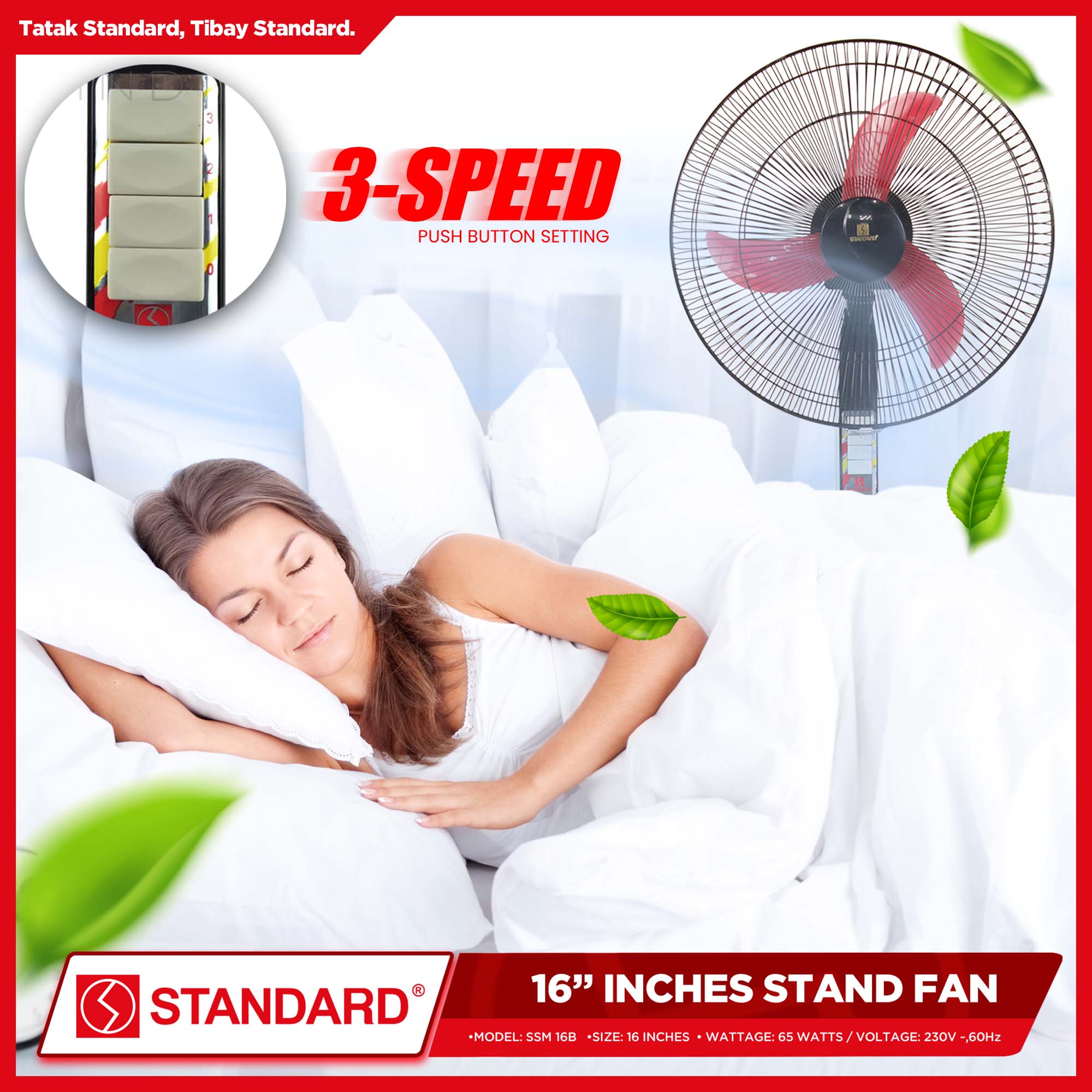 Standard Stand Fan 16" Banana Plastic Blade/ Big Plastic Blade (Random ...