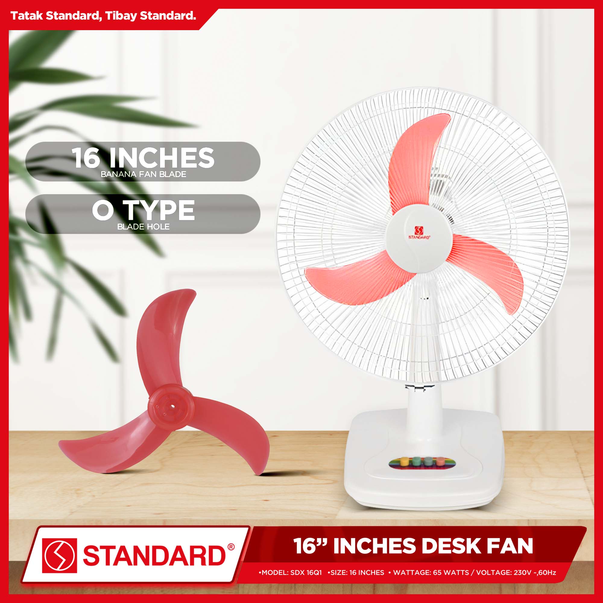 Standard Desk fan 16" Plastic Banana blade SDX16Q1 | Shopee Philippines