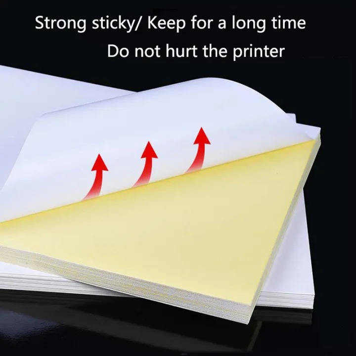 A4 Printable Sticker Paper Matte Glossy 100 Sheets for Laser Inkjet ...