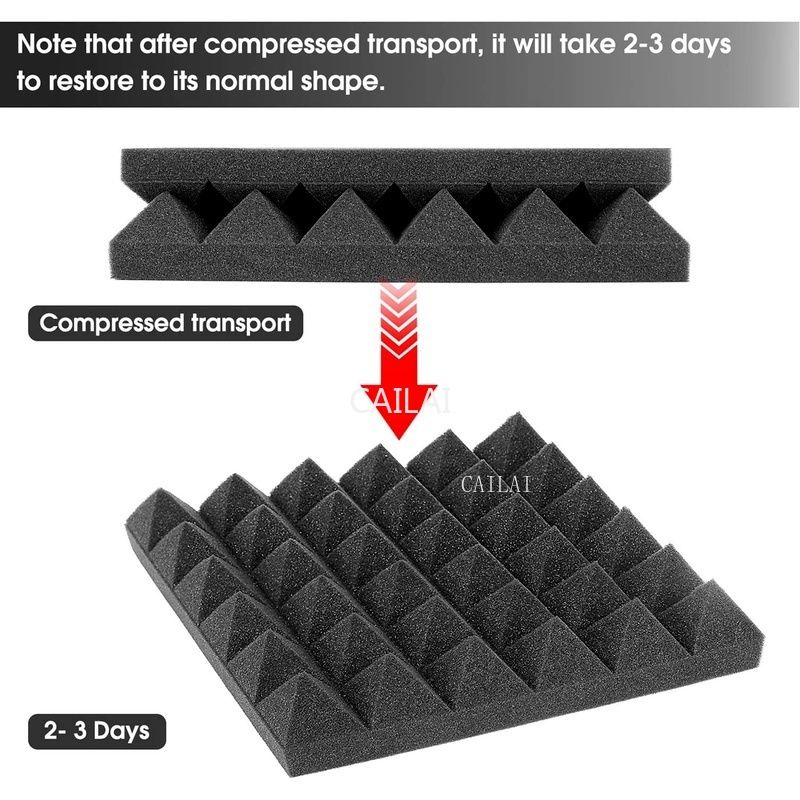 12 Pack 30*30*5cm Durable Soundproofing Soundproof Foam Studio Foams ...