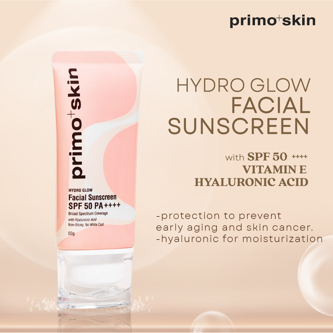 Primo+Skin Hydro Glow Facial Sunscreen Spf 50 Pa++++ With Hyaluronic ...