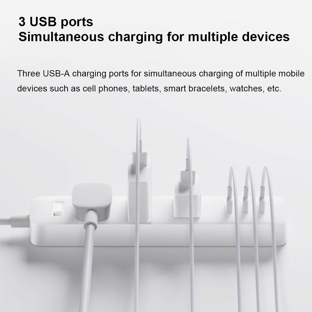Xiaomi Mijia Power Strip 3 USB Ports 5V2A Smart Fast Charging Standard ...