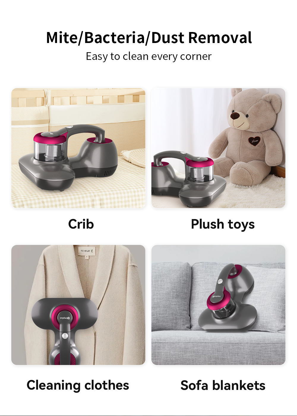 Simplus Dust Mite Vacuum Cleaner With UV Light For Bed and Sofa 14000Pa ...