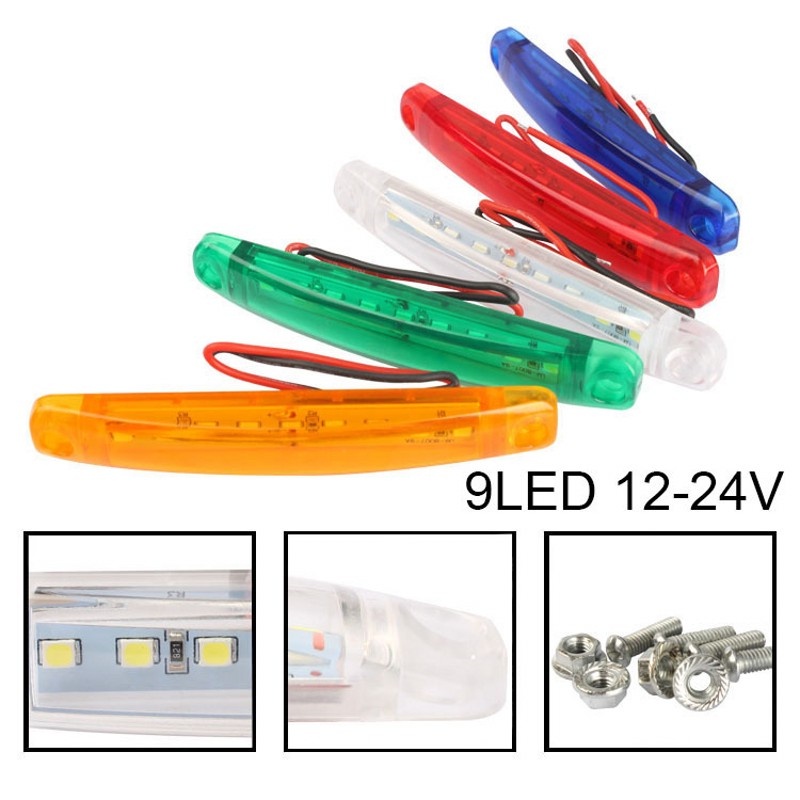 Car Truck Marker Track Side 9 LED Signal Light 24V Trailer Light ...