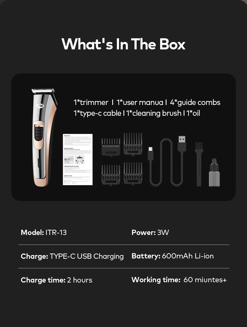 itel Smart Trimmer 600mah Battery Precise Styling For Beard Hair and Body ITR13 | Shopee Philippines