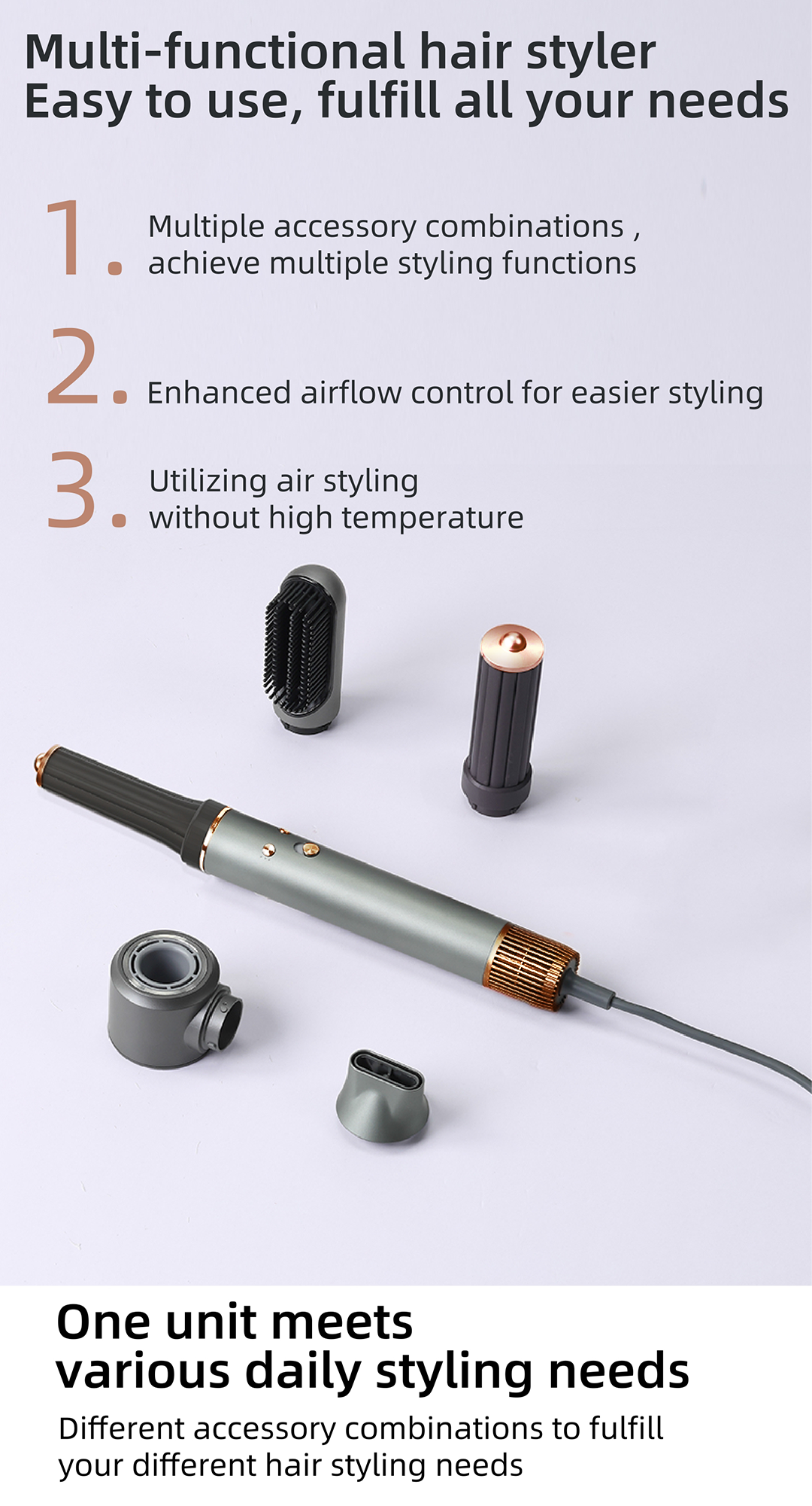 Fitz 5-in-1 Hair Styling Set Drying & Curling Smart Heat Control ...