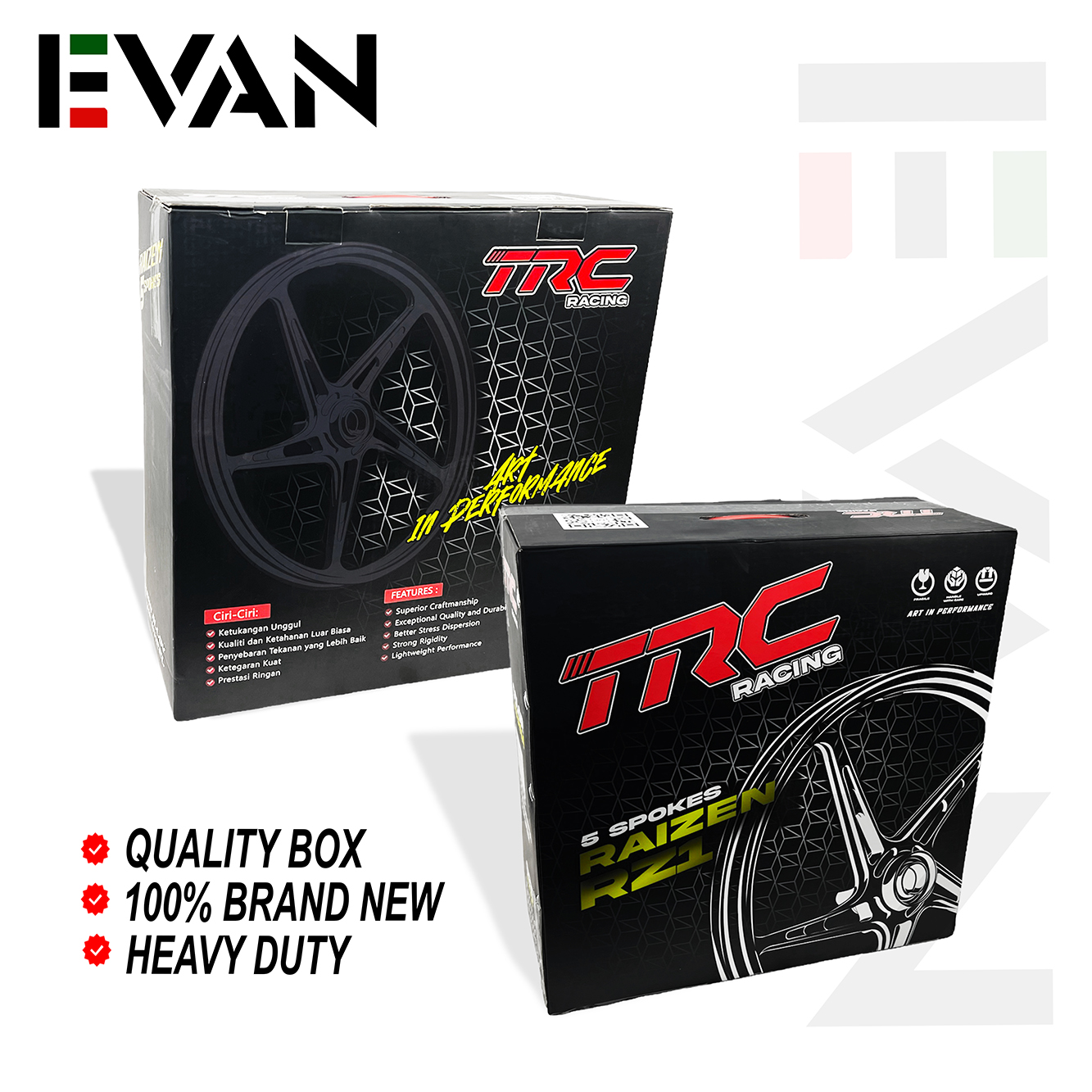 EVAN.PH TRC CNC Mags Raizen 5 Spokes 1.4 x 1.4 x 17 For Click 125/155 ...