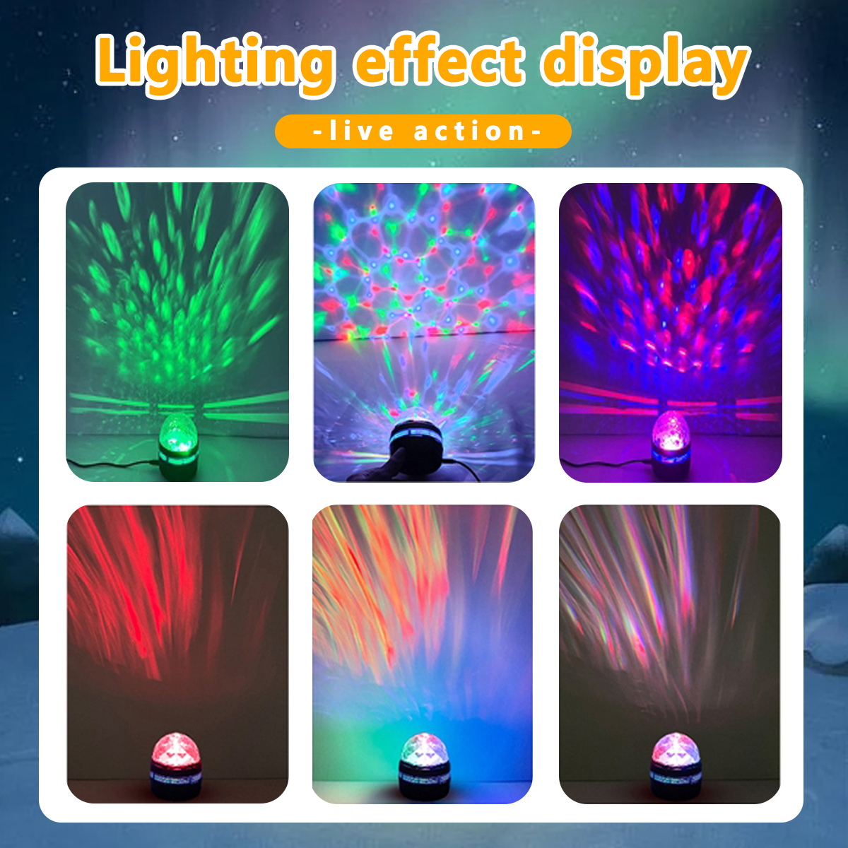 7IN1 LED Ambient Lamp USB Aurora Projector Light Starry Disco Lamp for Room Galaxy Night Gift ...