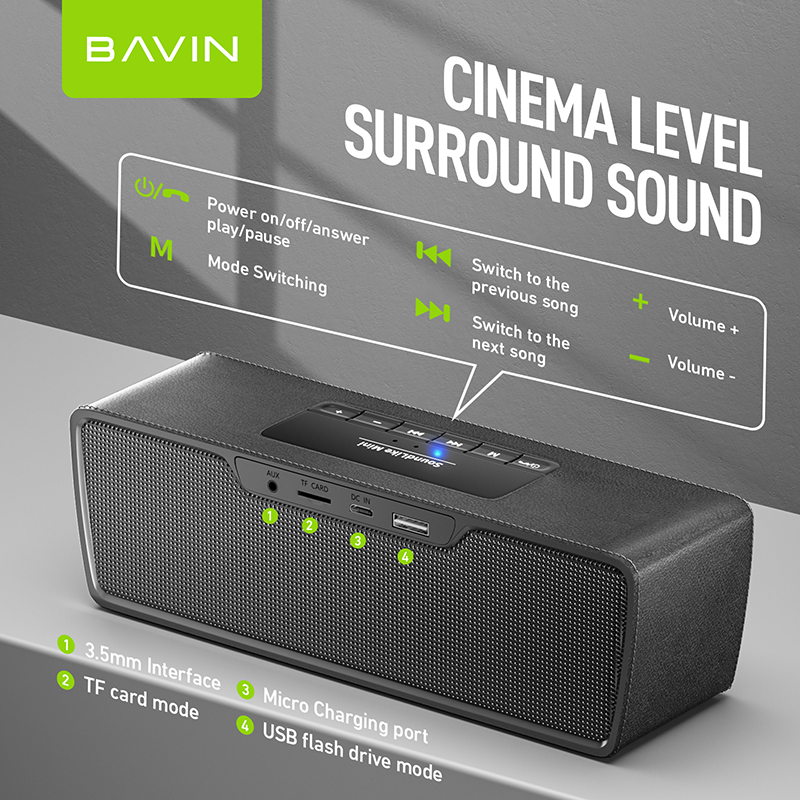 BAVIN S2025 Portable Bluetooth Wireless Speaker Long Endurance High ...