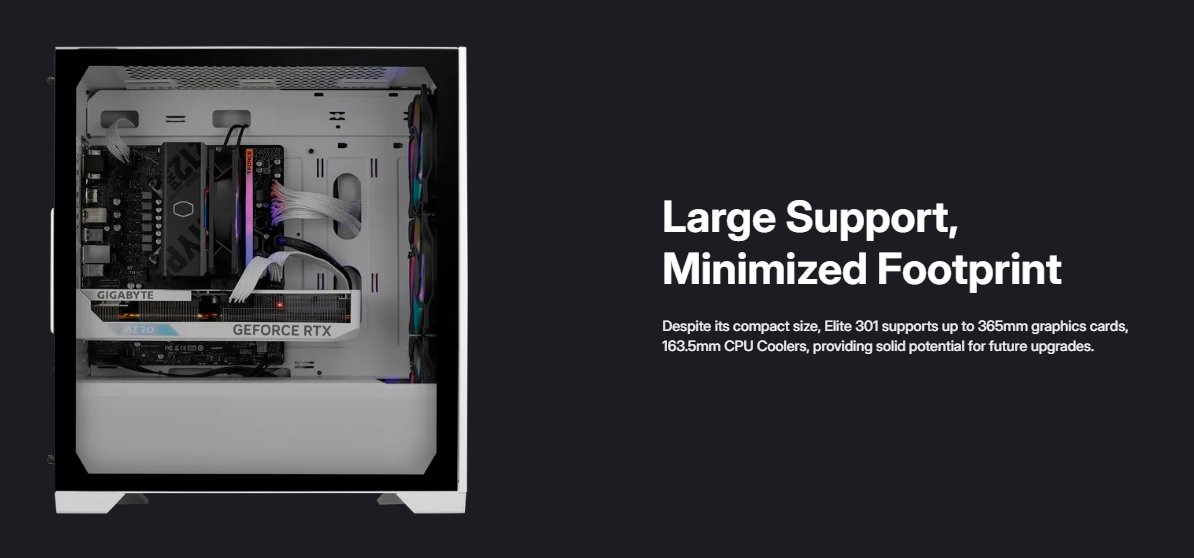 Itw | Cooler Master mATX Computer Case Elite 301 White mATX Tempered ...