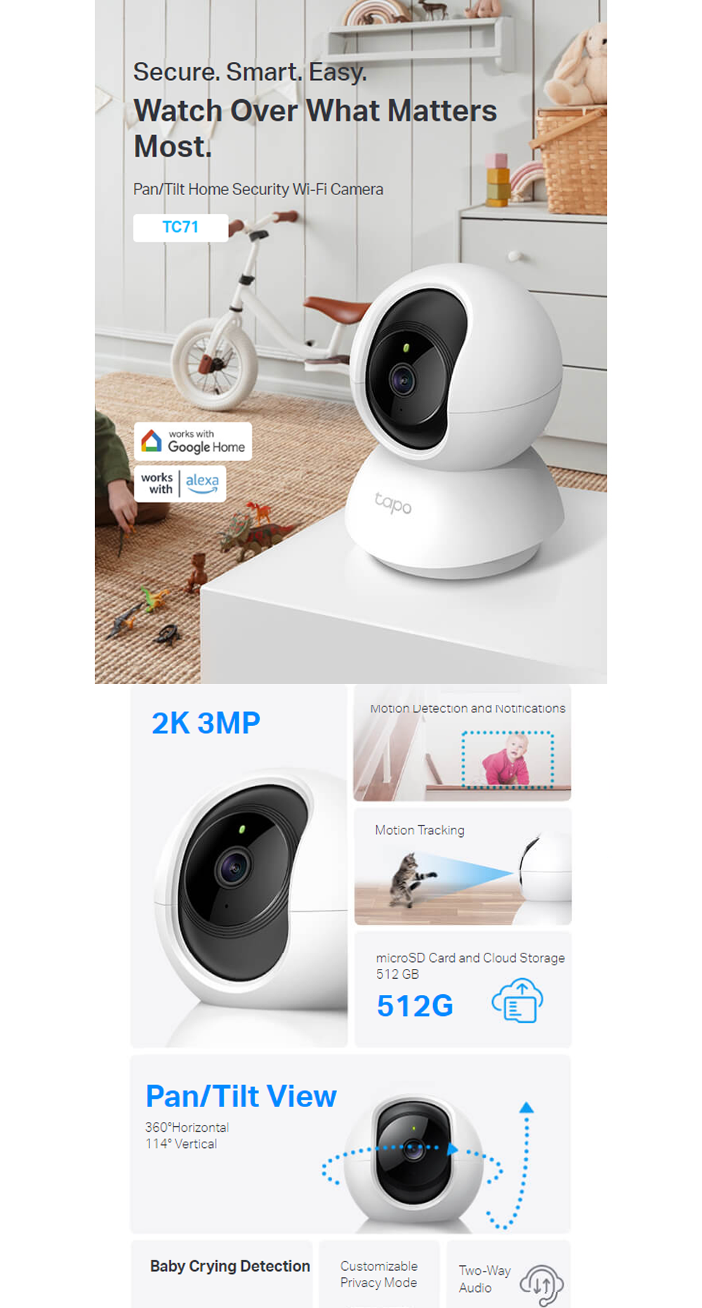 Tapo Official Store | TP-Link | TC71 | Pan/Tilt | Home Security | Wi-Fi ...