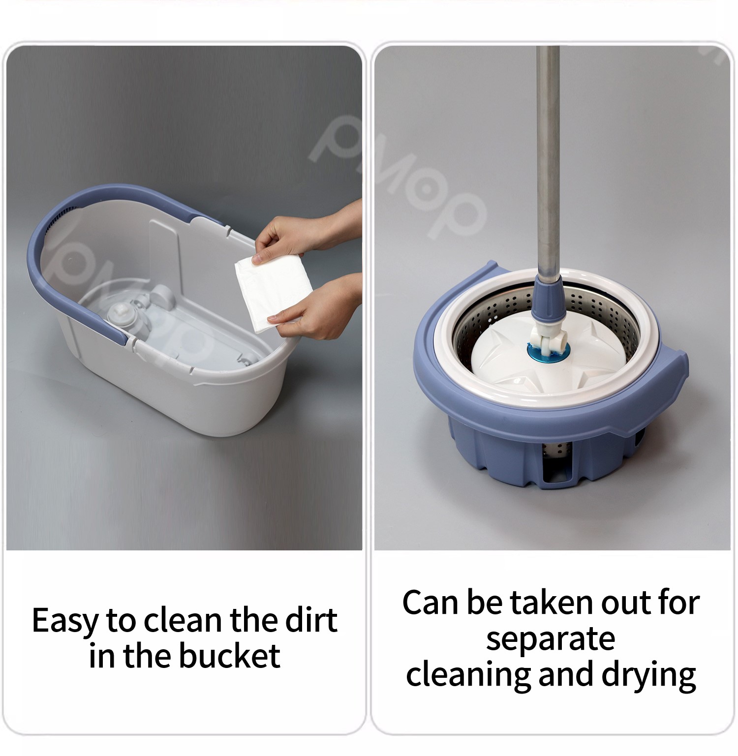 PMOP spin mop with Suspension spinner and Extend hydraulic rod 360 Easy ...
