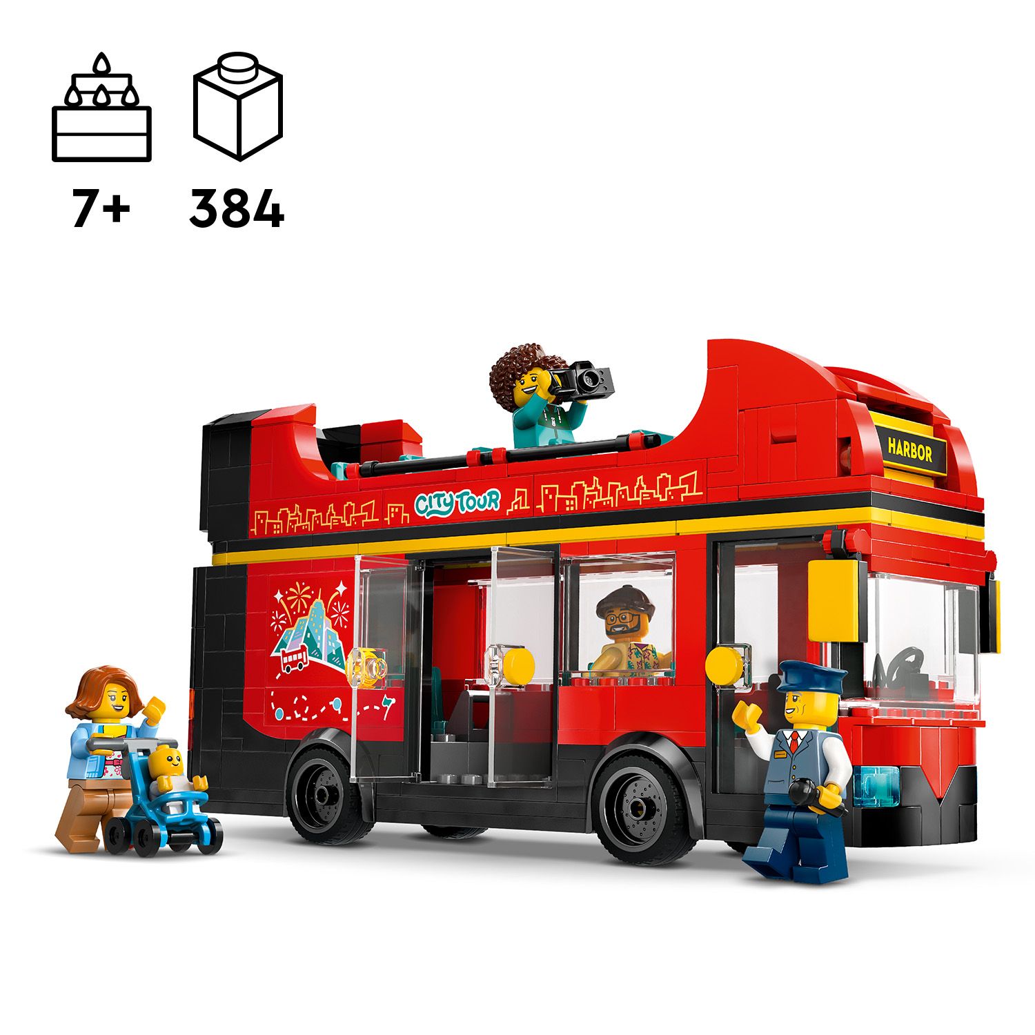 LEGO City 60407 Red Double-Decker Sightseeing Bus (384 Pieces) | Shopee ...