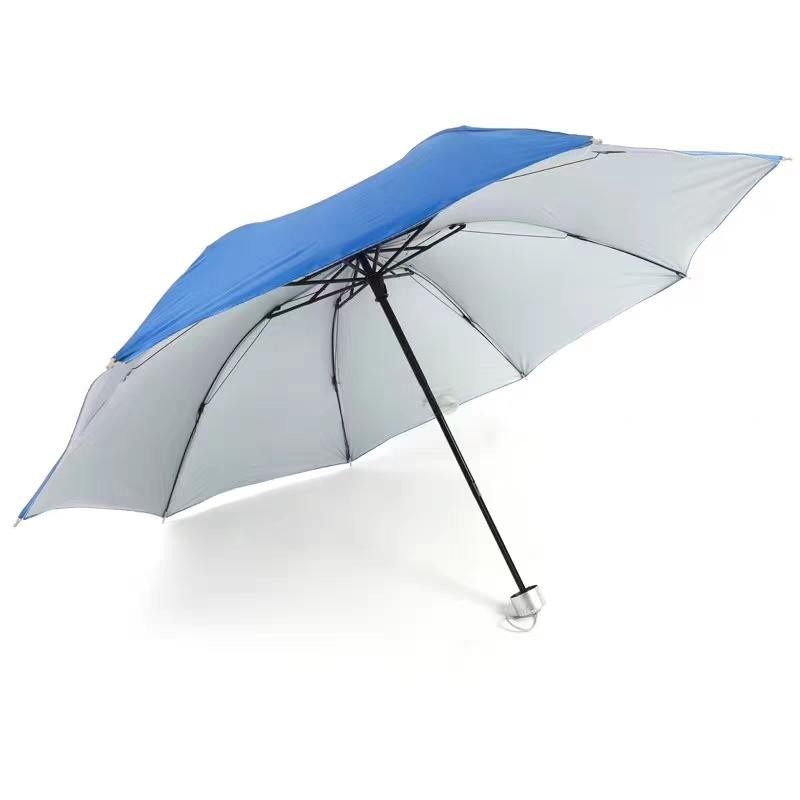 JNK #321 Umbrella 3Folds UV Protection 7Ribs Silver Backing Windbreaker ...
