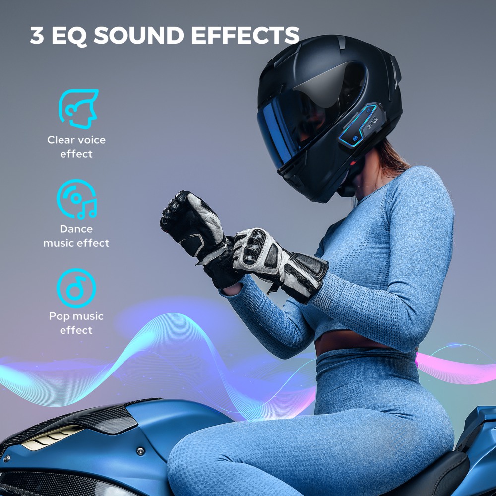 GEARELEC GX10 Motorcycle Helmet Intercom Headset For 10-Riders 2000M ...