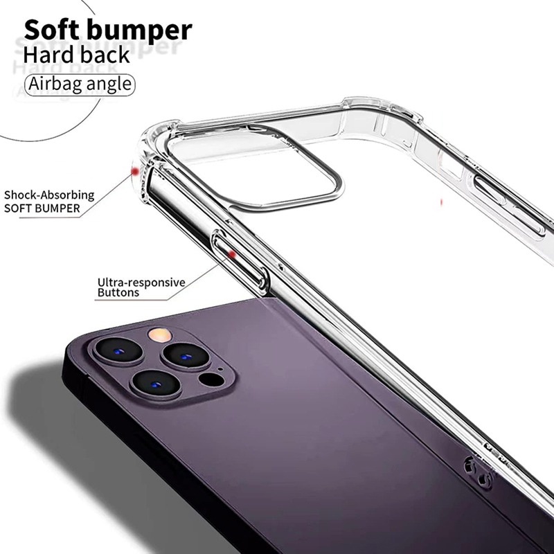 IPhone Phone Case Simple Shock-Absorbing Transparent Acrylic Hard Back ...