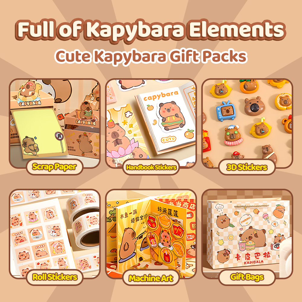 Capybara Guka Set Cream Glue Guka Sticker Set DIY Guka Accessories ...