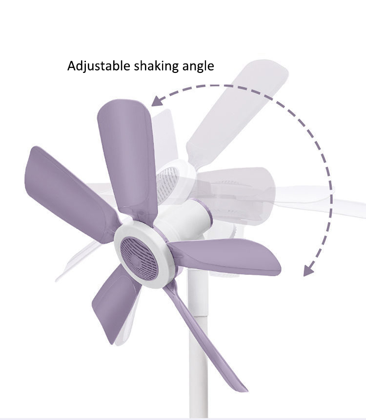 5 Blade Stand Fan Big Wind Portable Electric Floor Fan Adjustable ...