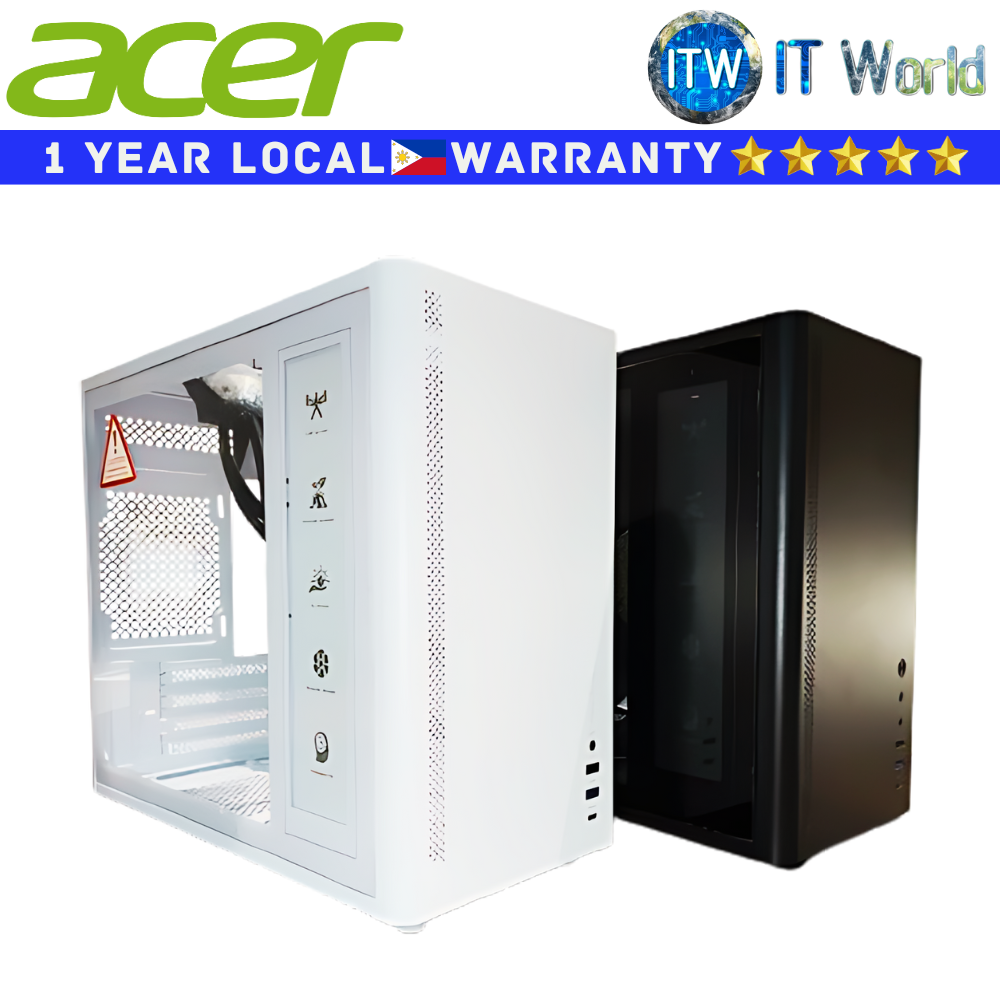 Acer Computer PC Case U351 ITX/micro ATX Tempered Glass (Black | White ...