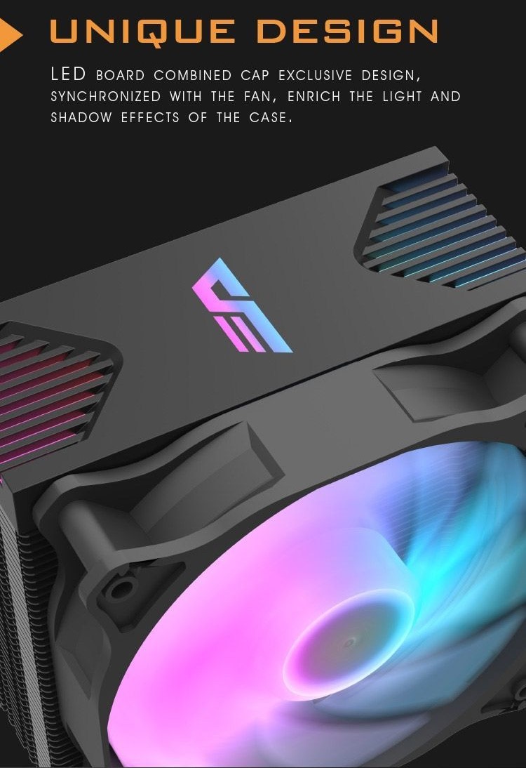 darkFlash CPU Cooler Fan Darkair A-RGB 5V3pin Four Heatpipes Design ...