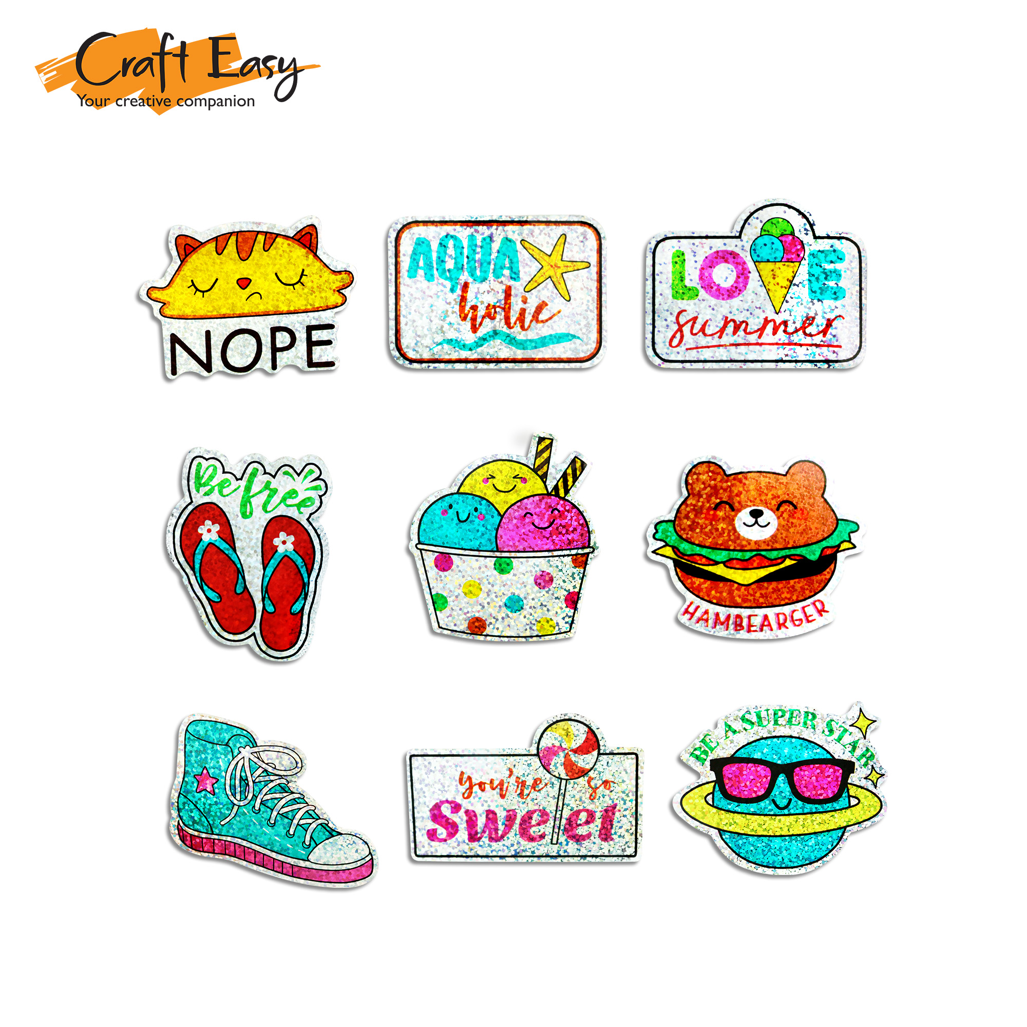 Craft Easy Stickers - Holographic Set Assorted (30 pcs) | Shopee ...