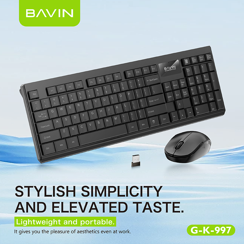 BAVIN K997 2.4G Wireless Keyboard & Mouse for Computer Laptop Keyboard ...
