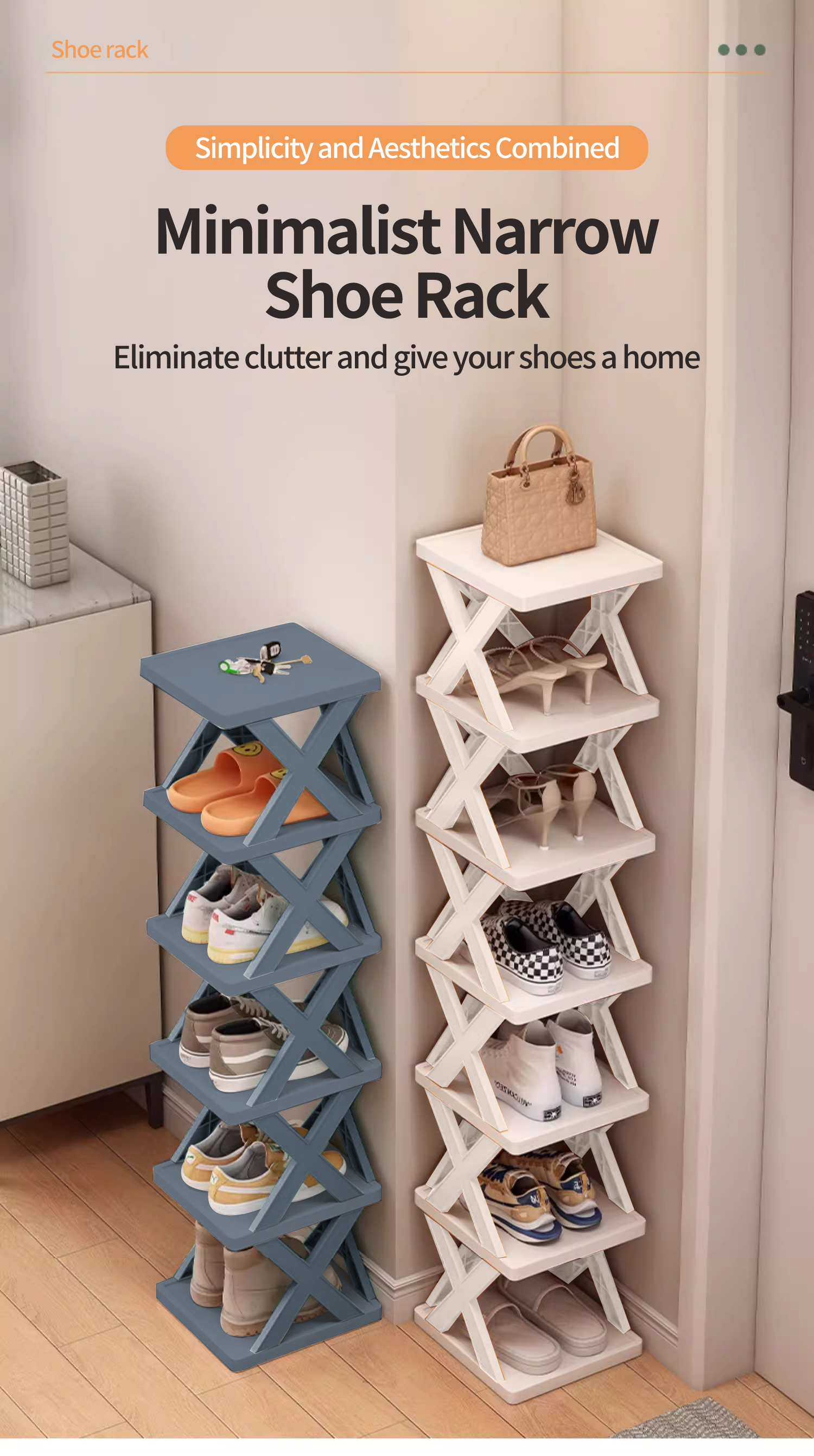 PMOP 3-9 Layer Creative X-shaped shoe rack Simple Home Folding Stand ...