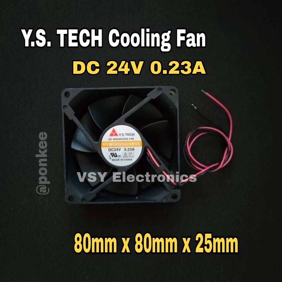 Original Y.S Tech 24V DC Blower Fan 0.23A 80mm x 80mm x 25mm Cooling ...