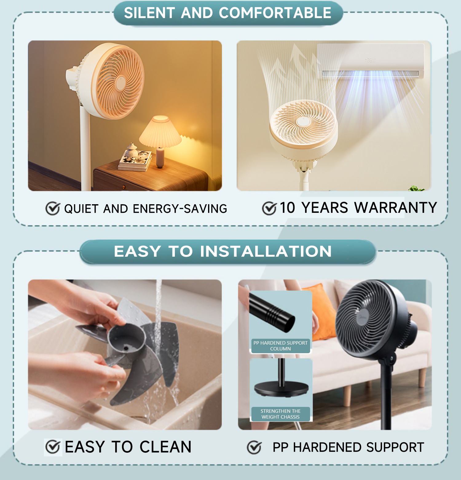 Gold Star Air Circulation Fan Stand Electric Fan 360° Rotation Desk Fan ...