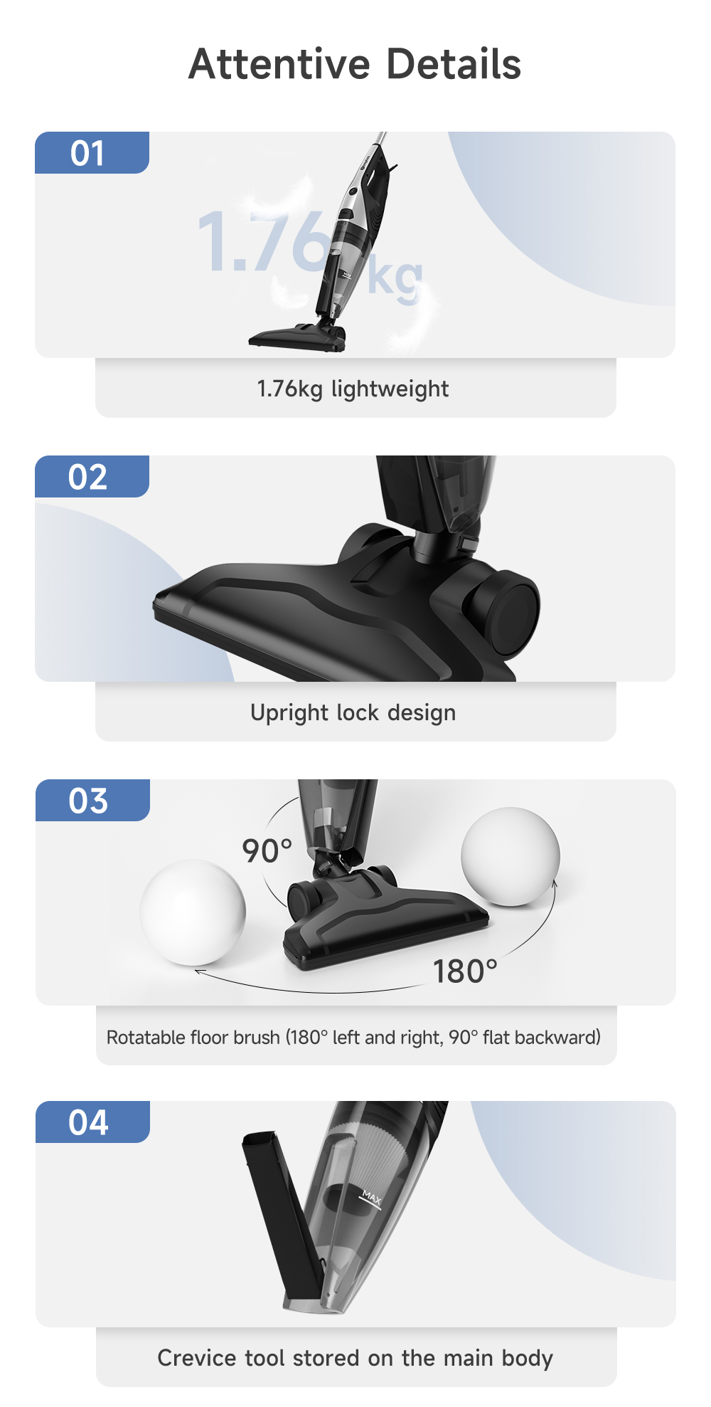 Simplus 3 IN 1 Vacuum Cleaner Household Powerful Suction Lightweight ...