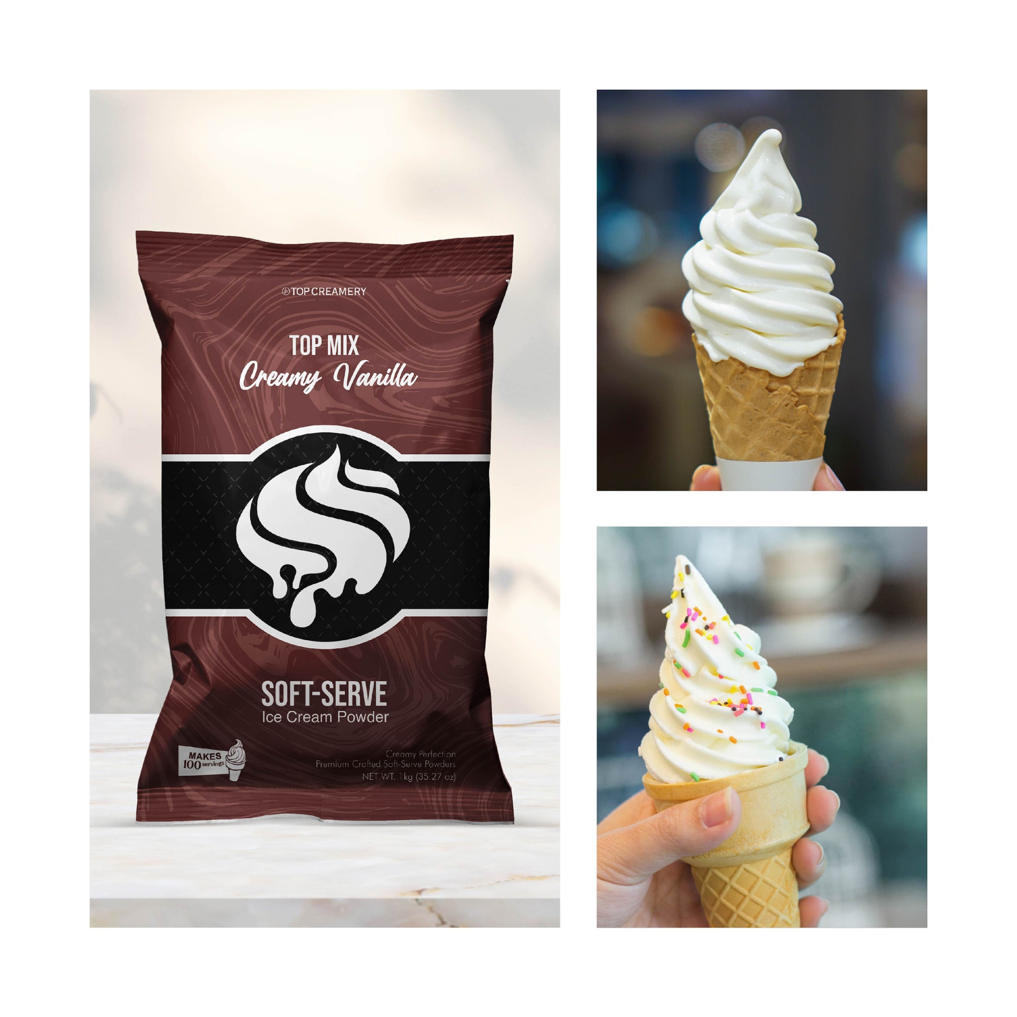 TOP Creamery Topmix Creamy Vanilla Soft Serve Ice Cream Powder Premix ...