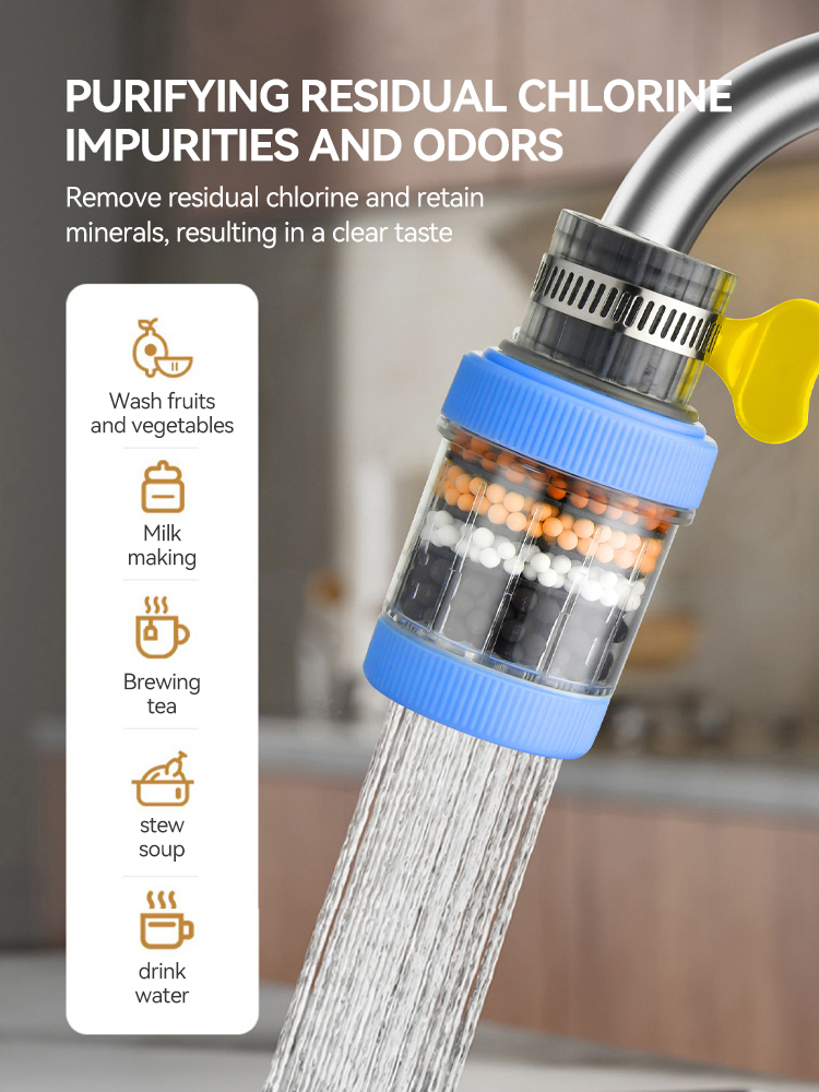 AIODIY Universal 360 Degree Faucet Filter Splash Activated Carbon ...