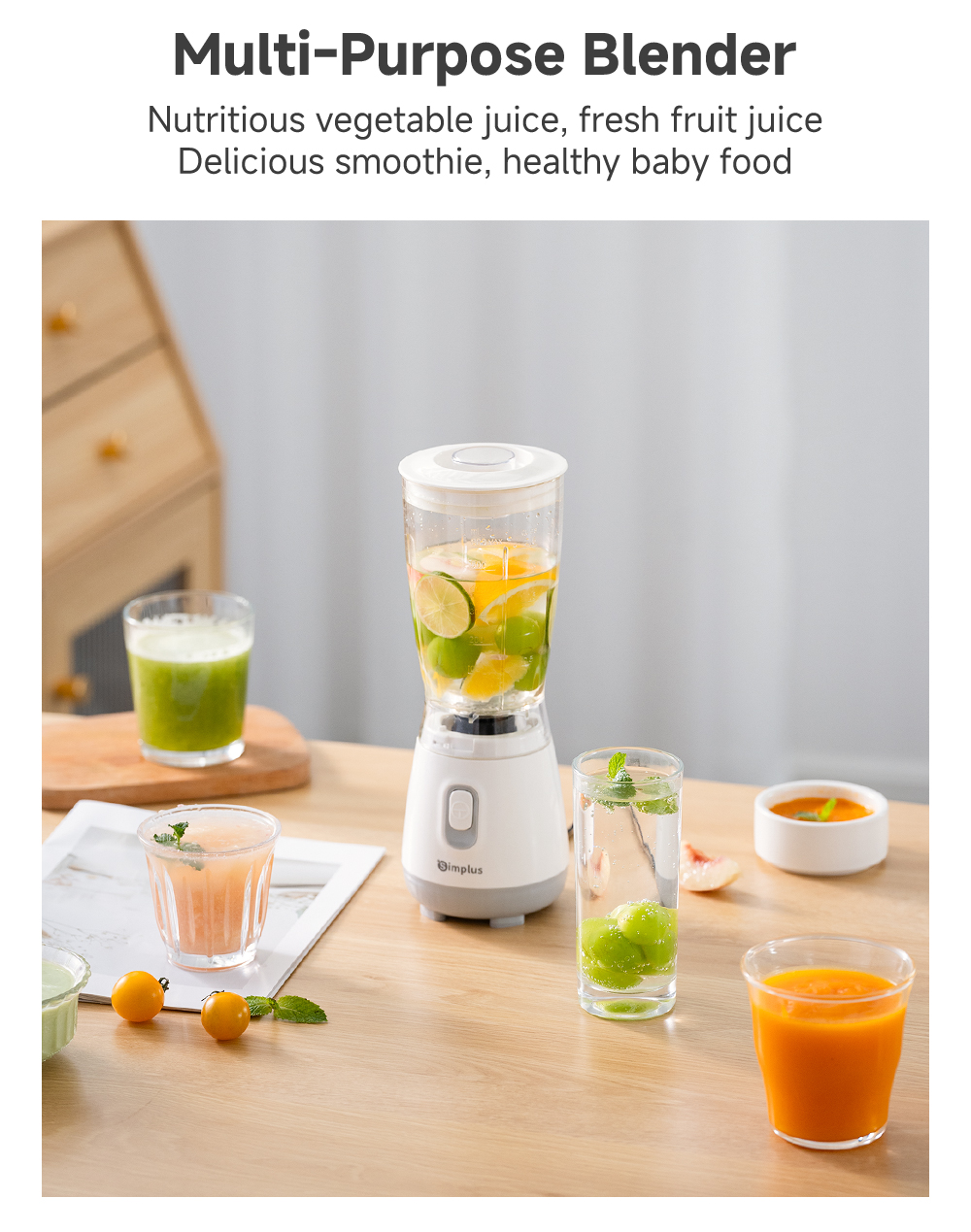 Simplus Blender Food Processor Juice Blender for Fruit and Vegetables ...