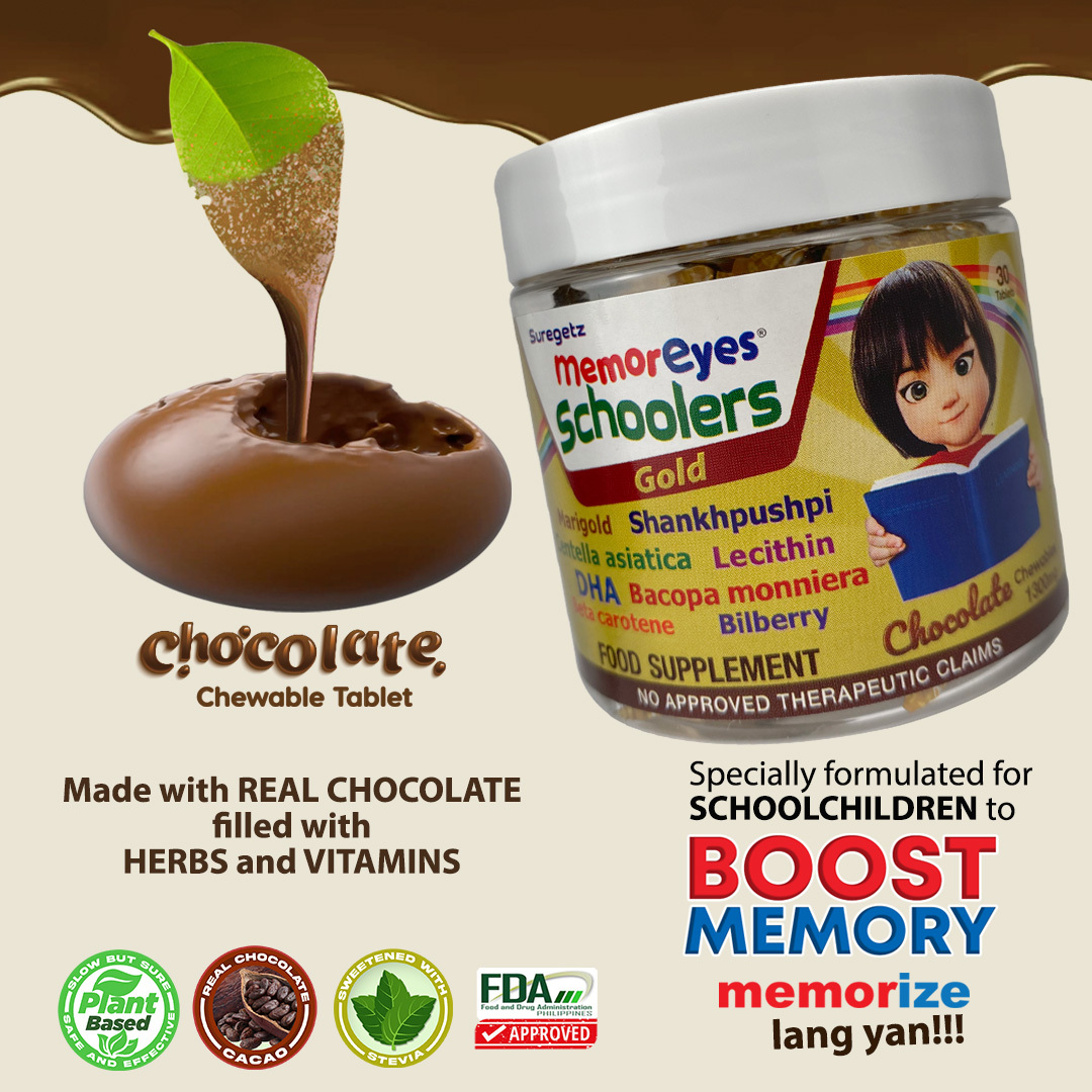 MemorEyes Schoolers Chocolate Chewables Brain & Eye Supplement Memory ...