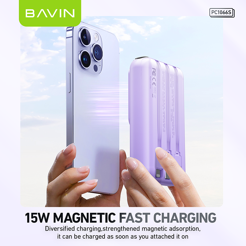 BAVIN PC1066 10000mAh 22.5W Portable Powerbank Fast Charging w/ Built ...