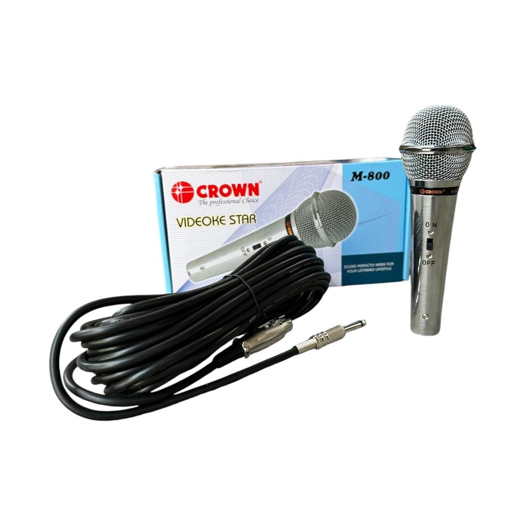 Original Crown M-800 Professional Wired Microphone (Silver) wired mic ...