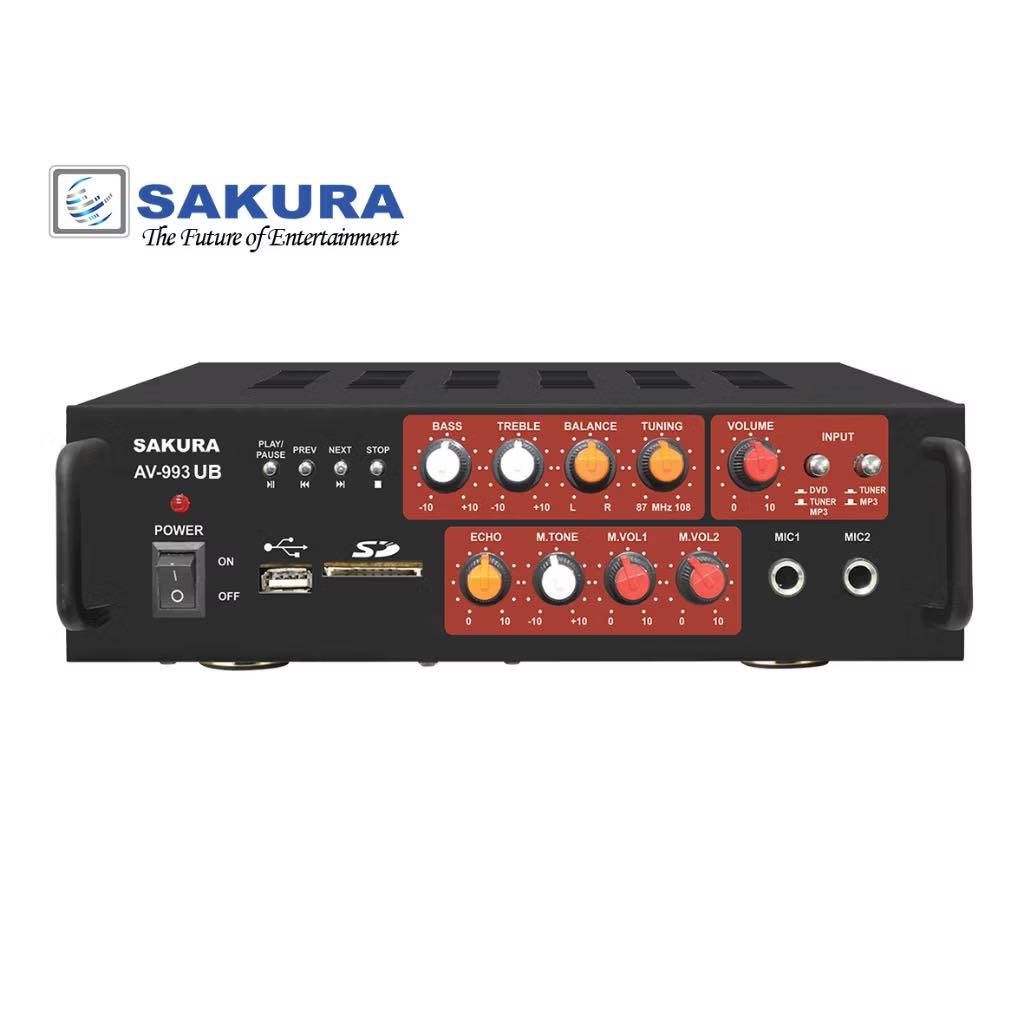 Original Sakura AV-993UB Mini Amplifier with Bluetooth 100w Peak x2 amplifier | Shopee Philippines