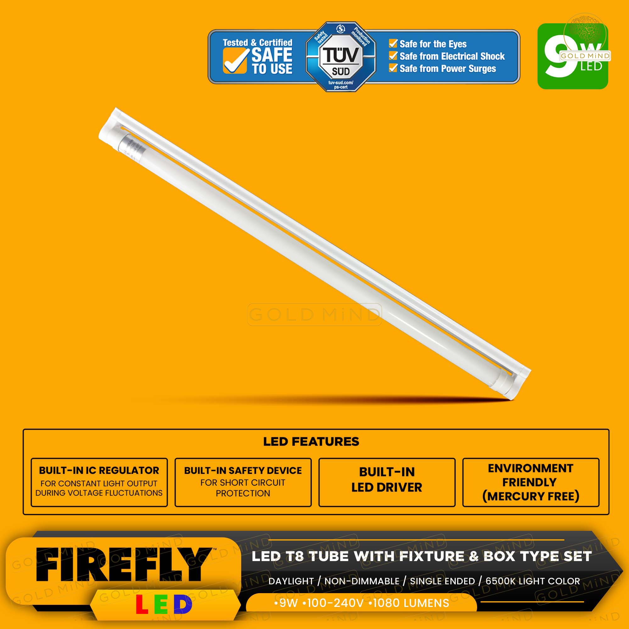 Firefly LED T8 Tube with LED Starter & Tube Box Type Set Single Ended (SHATTERPROOF) Basic ...