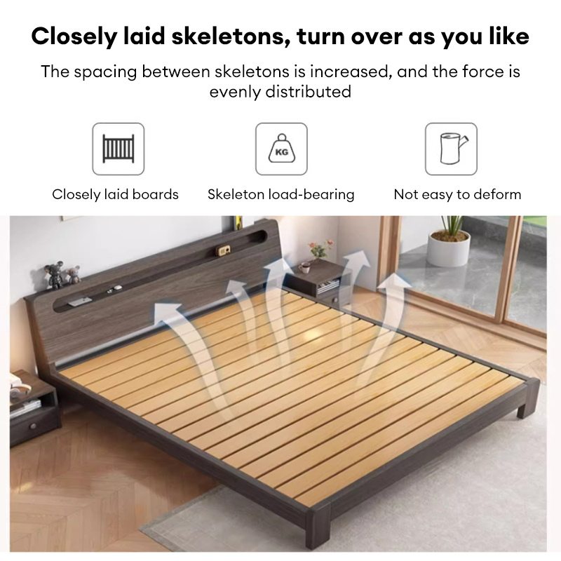Solid Wood bed Frame Single/Queen/King Family bedstead Bedroom ...