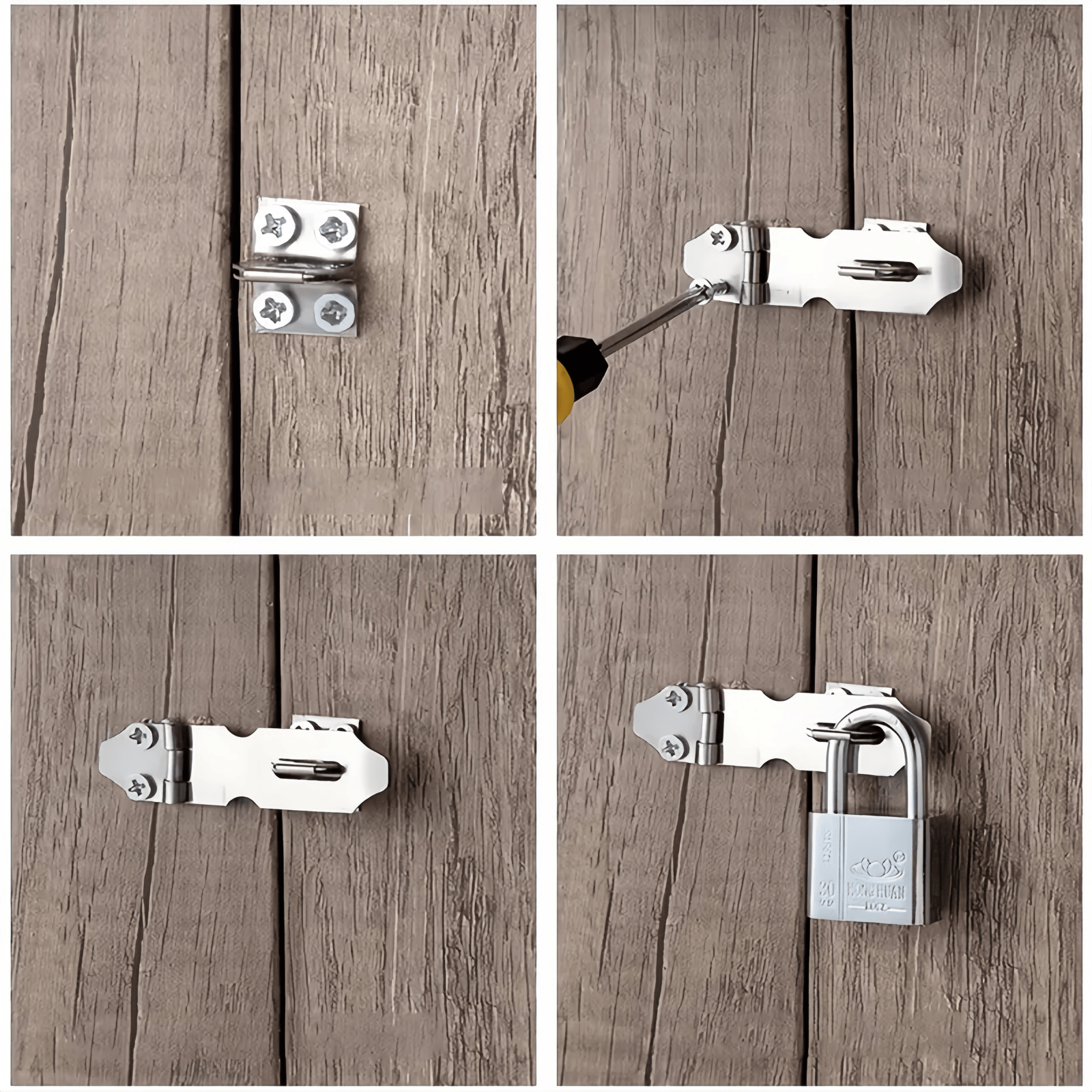 1pc Stainless Steel Locking Hasp Latches-Safety Padlock Door Latch Lock ...