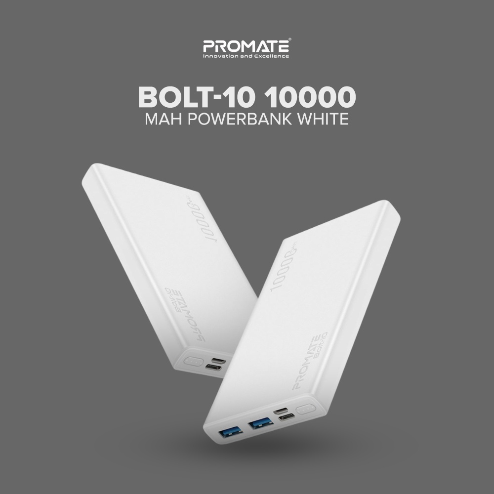 EasyPC| Promate bolt-10 10000 mAh powerbank| Dual input Ports| Black ...