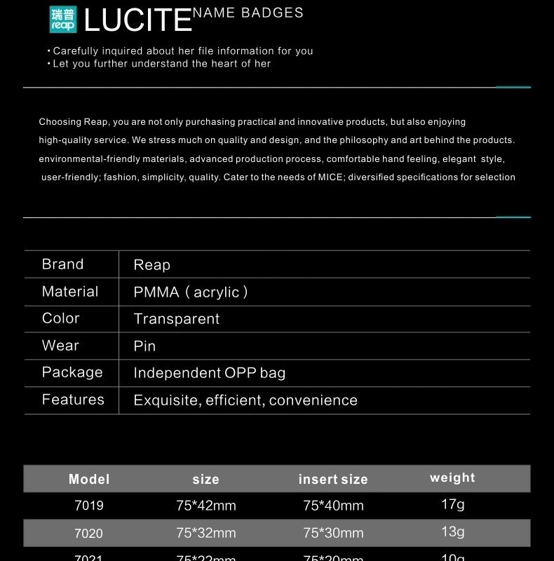 Authentic REAP Acrylic Lucite Magnetic Name Tag Badge Magnet Badges Id ...