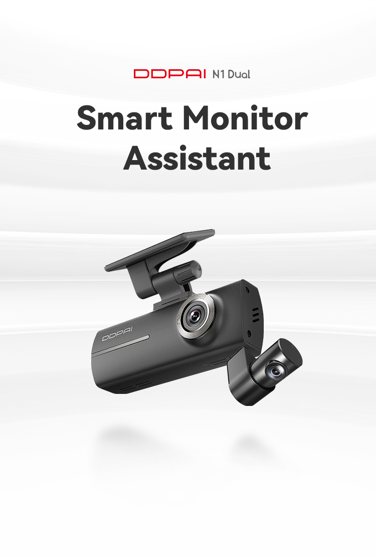 DDPAI N1 Dual Dash Cam 1296P Full View HD 135° Night Vision 24 Hours ...