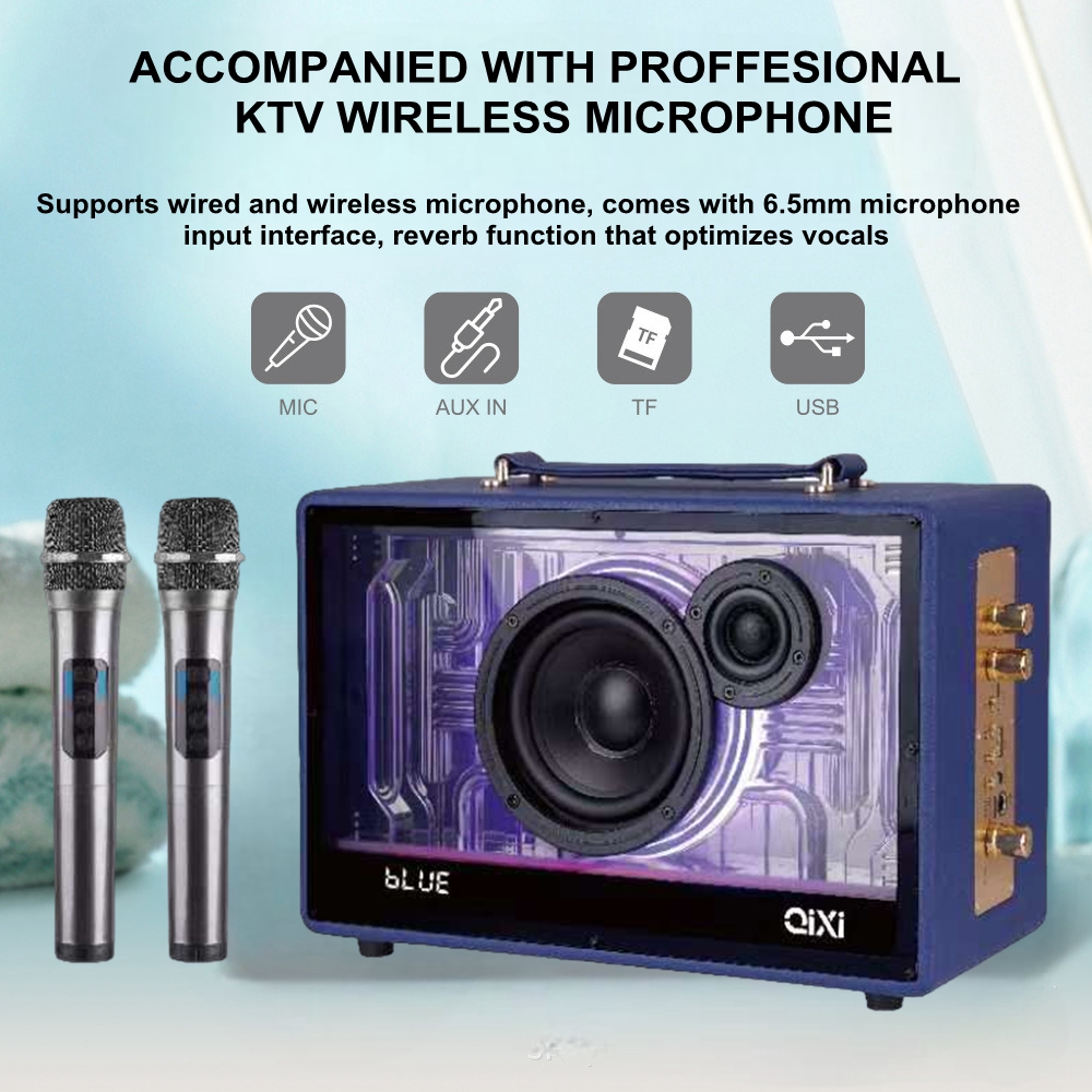 Sk-2060 Rgb Enhanced Bass Sound Bluetooth Karaoke Speaker With Dual ...