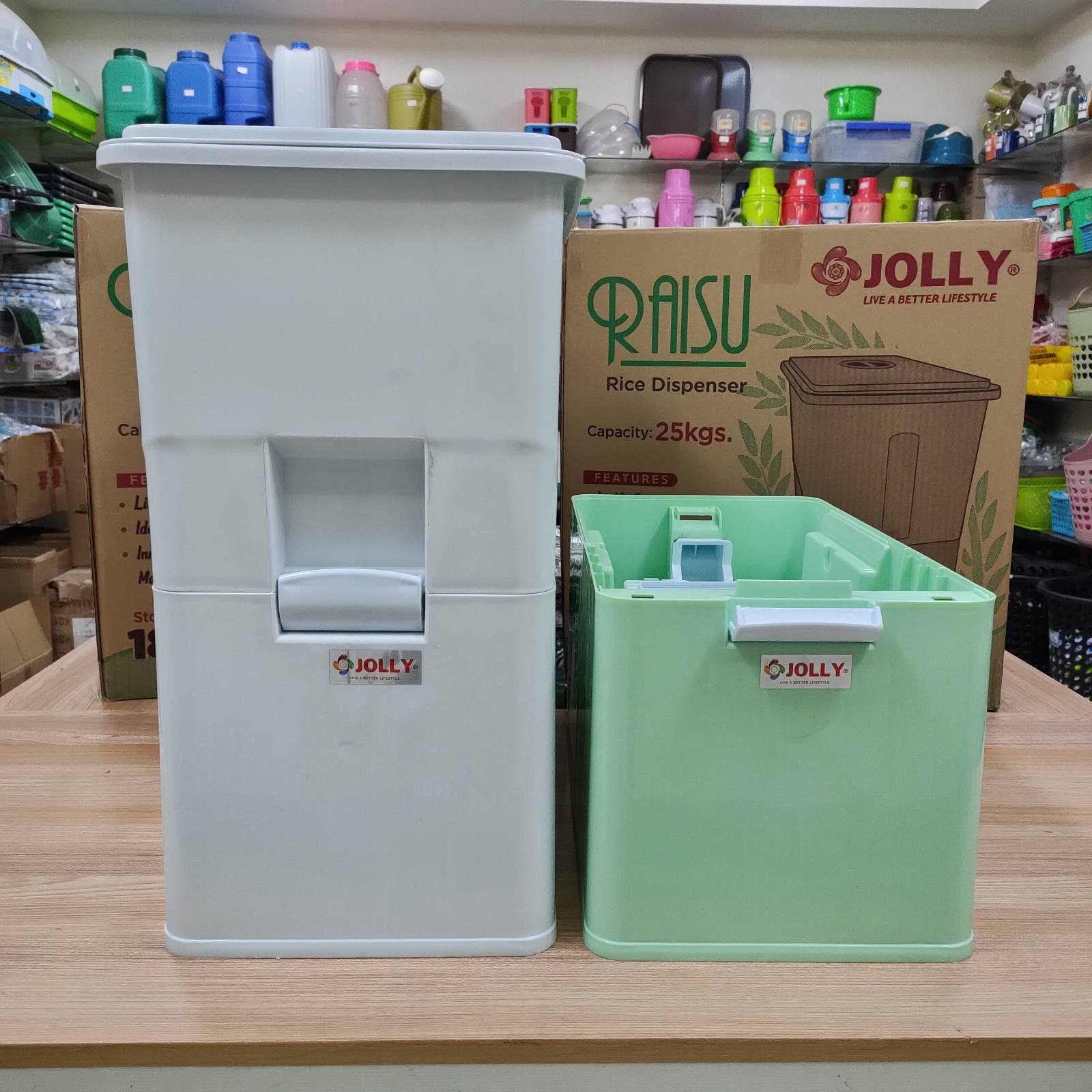 JOLLY RICE DISPENSER 25KG RICE BOX / SEALED RICE STORAGE BOX / GRAIN ...