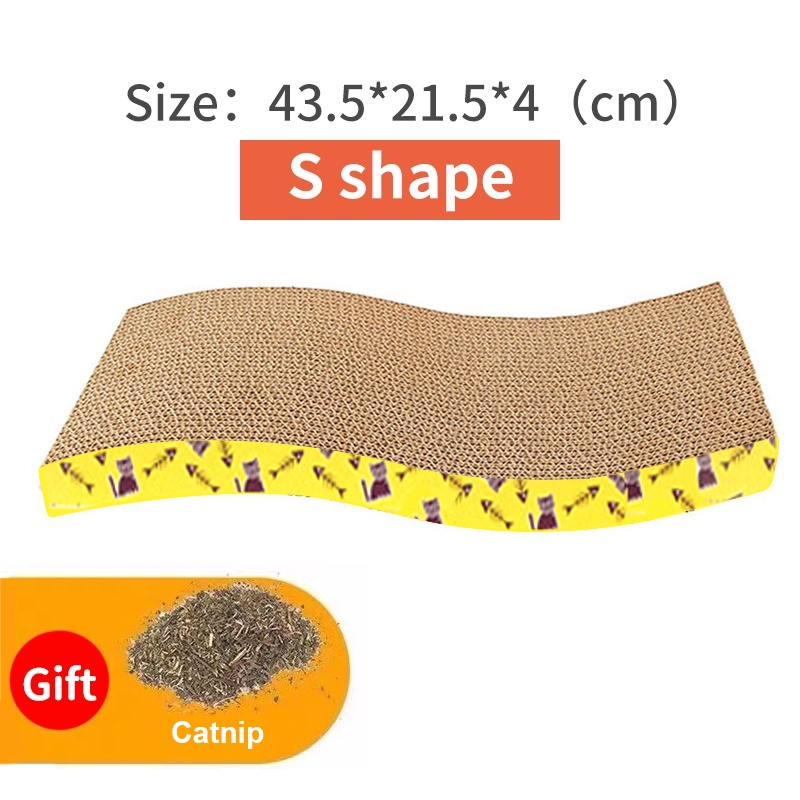 Cat Kitten Scratch Board Wave Shape Cardboard Scratching Toy With Free ...