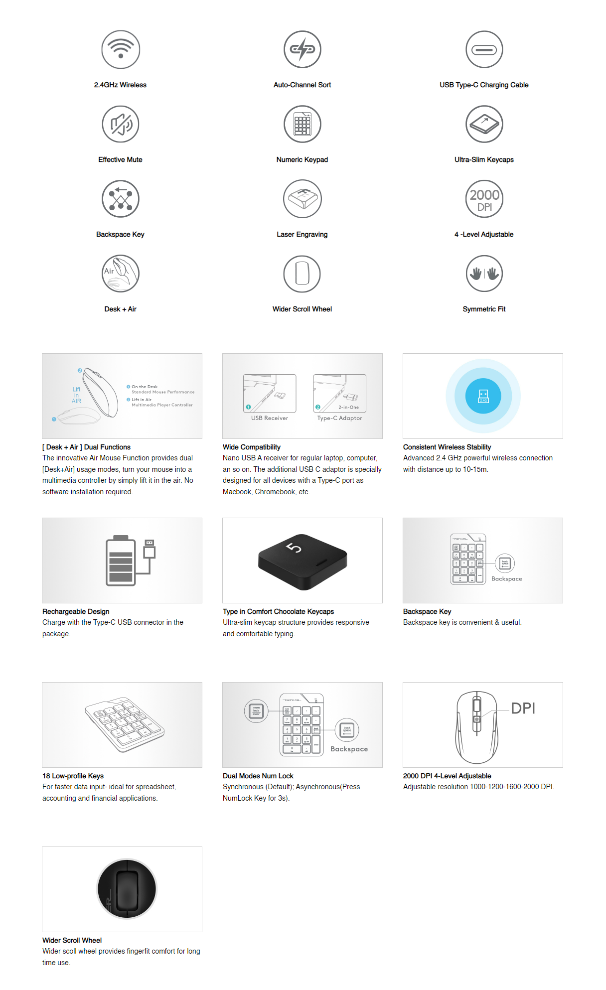 A4Tech FG1600C Air 2.4G Wireless Mouse and Numeric Keypad Combo Set - Grey | Shopee Philippines