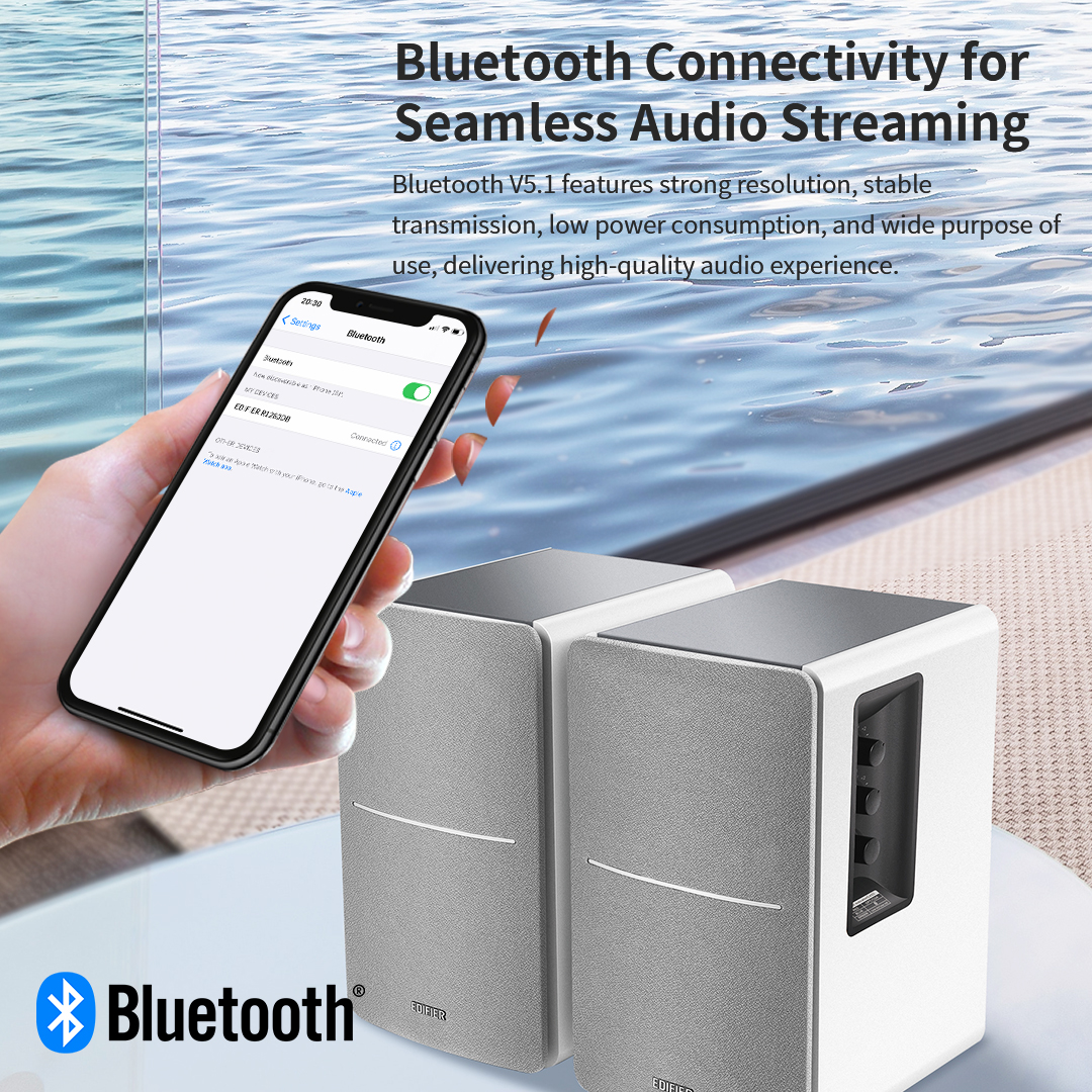 Edifier R1280DB Powered Bluetooth Bookshelf Speakers - Optical Input - Wireless Studio Monitors ...