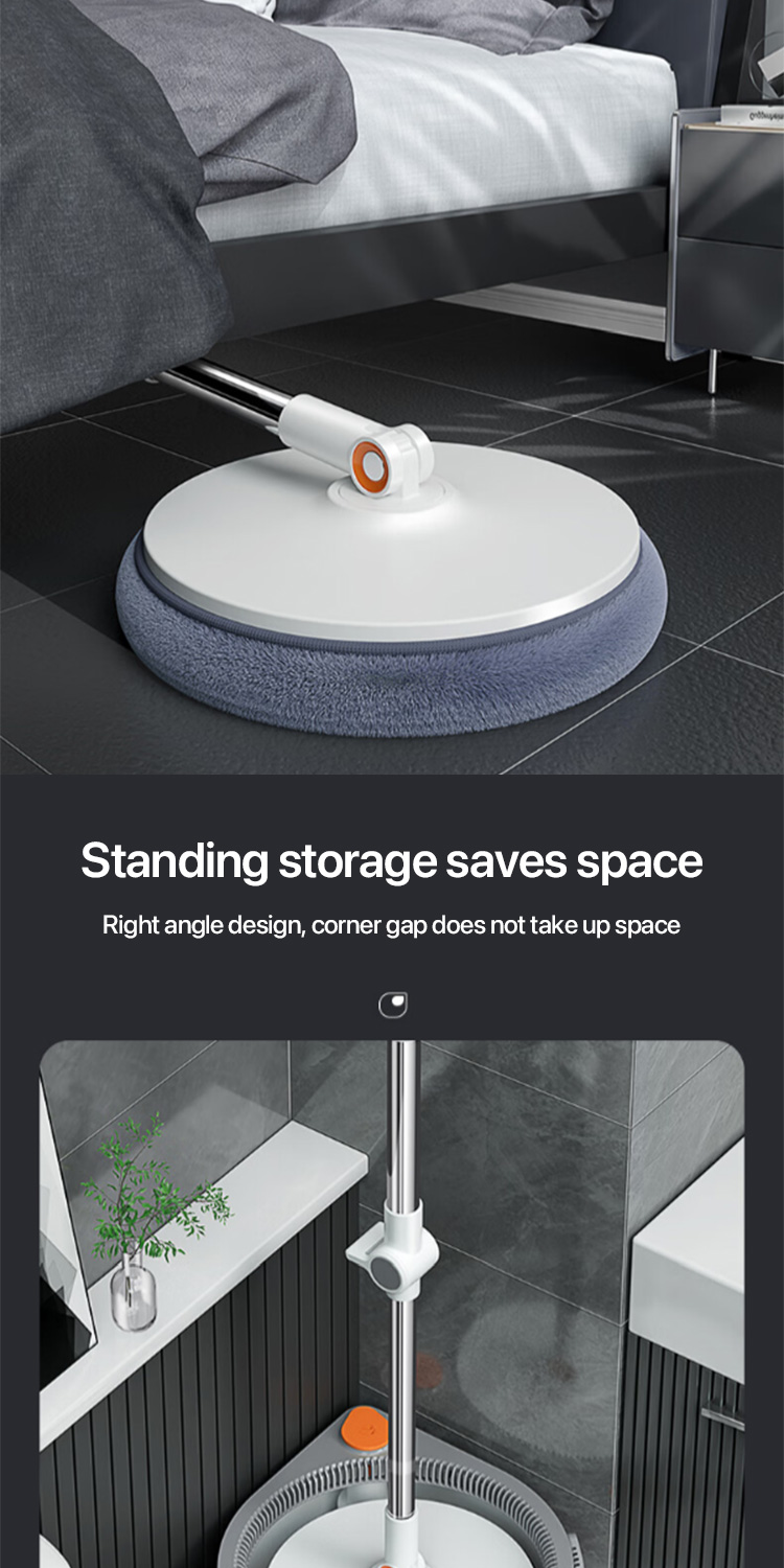 Joybos Self Wash Spin Mop M16 White Spinner Flat 360 Rotating Cleaner With Turbo Flushing Bucket ...